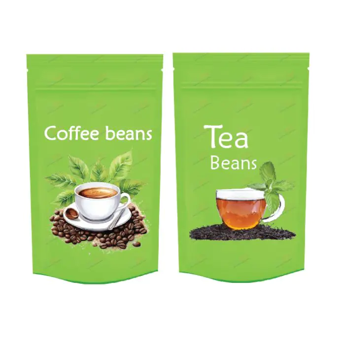 Green Stand-up, Zip Lock, Pouches, 3.5in x 6in, Pack of 100