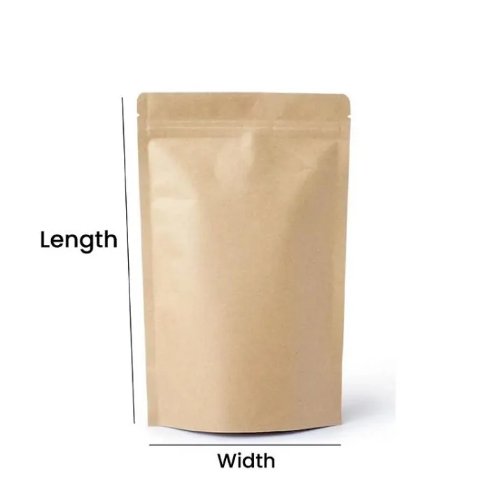 Kraft, Stand-up, Zip Lock, Pouches, 7in x 10in, Pack of 500