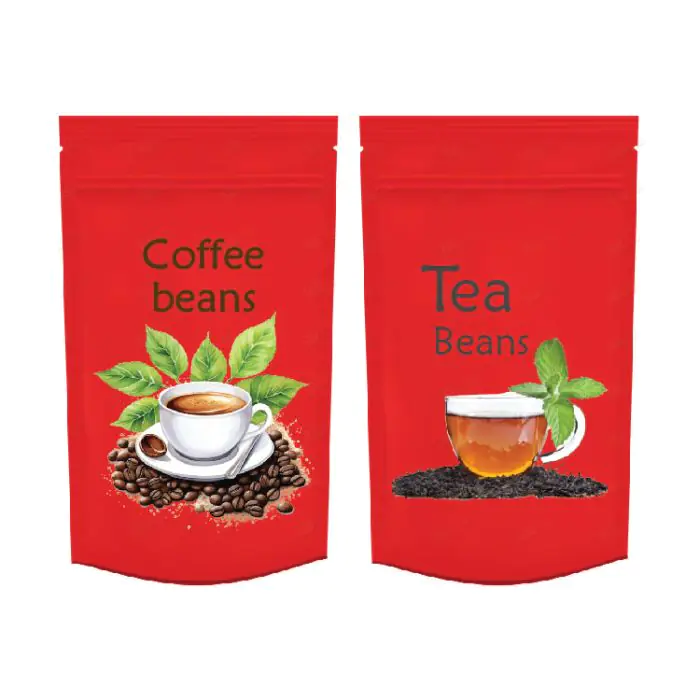 Red Stand-up, Zip Lock, Pouches, 3.5in x 6in, Pack of 100