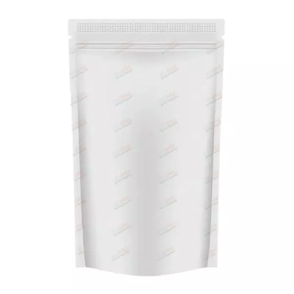 White, Stand-up, Zip Lock, Pouches, 4in x 7in, Pack of 100